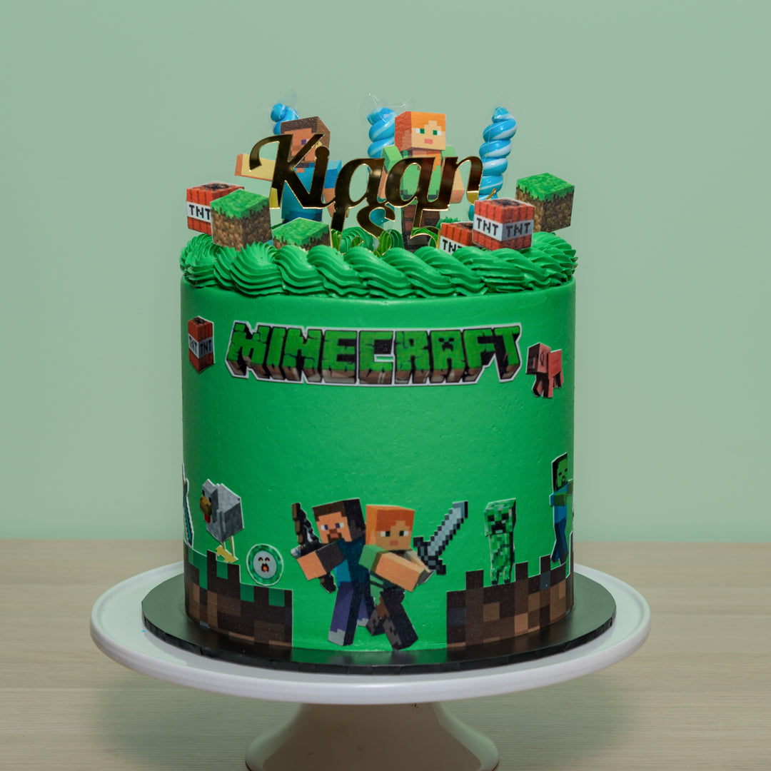 Tall Minecraft Cake Melbourne Free Delivery – Stylish Cakes Co.