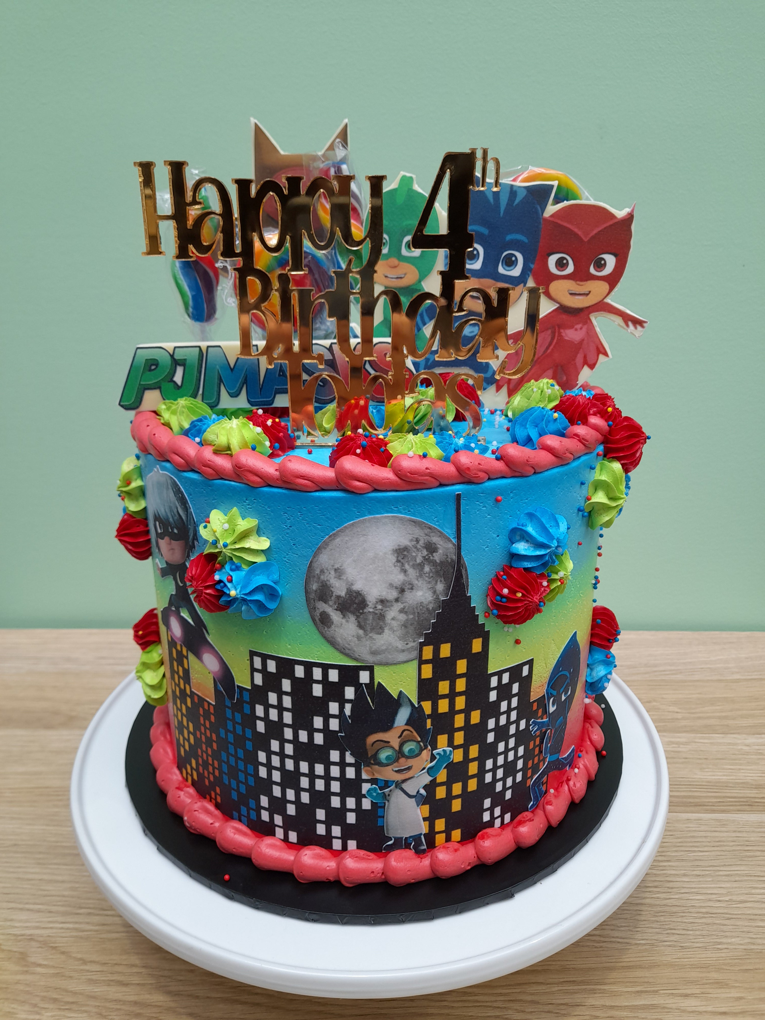 Tall PJ Masks Cake Melbourne Free Delivery – Stylish Cakes Co.